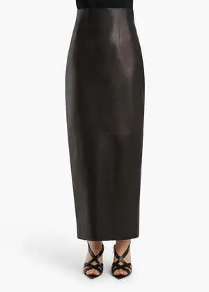 Khaite Loxley Leather Pencil Skirt