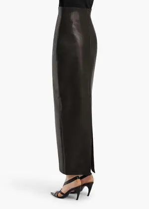 Khaite Loxley Leather Pencil Skirt