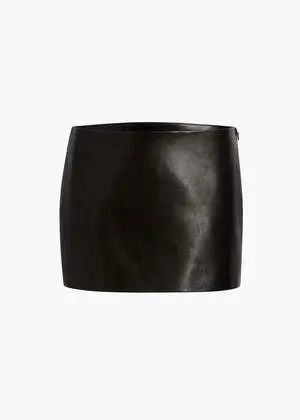 Khaite Jett Leather Mini Skirt