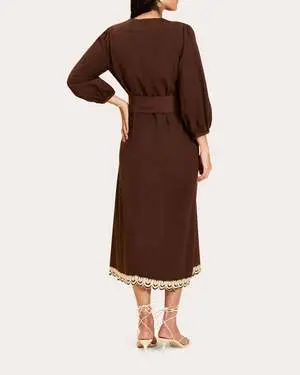 Mestiza New York Embroidered Button-front Midi Dress