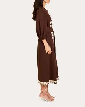Mestiza New York Embroidered Button-front Midi Dress