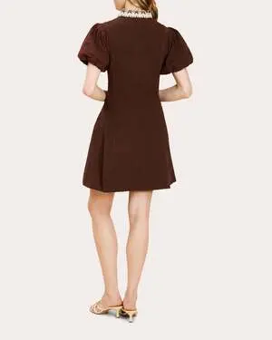 Mestiza New York Flavia Embroidered Puff-sleeve Mini Dress