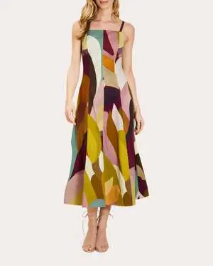 Mestiza New York Leo Reversible Poplin A-line Midi Dress - Multicolor