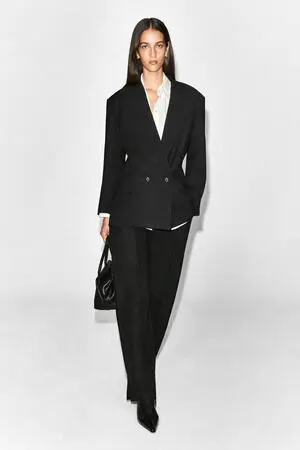 Cos Pleated Panel Straight-leg Wool Blend Trousers