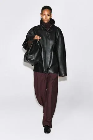 Cos Pleated Panel Straight-leg Wool Blend Trousers