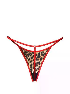 SCANDALE Maison Close Sauvage Leopard-print Thong - Brown