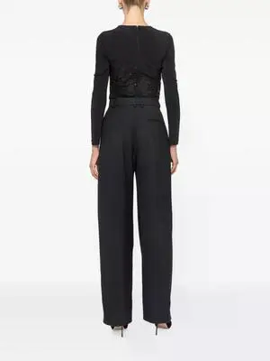 NISSA Tencel And Wool Lace Corset Top