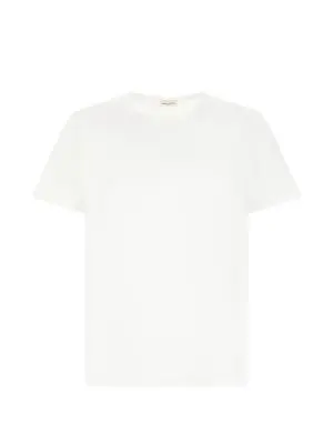 Saint Laurent Cassandre Ribbed T-shirt - White