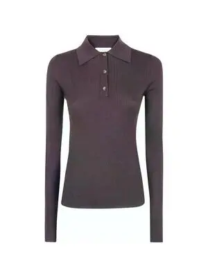 JCSOPHIE Ribbed Knit Polo Sweater
