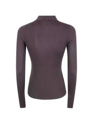 JCSOPHIE Ribbed Knit Polo Sweater
