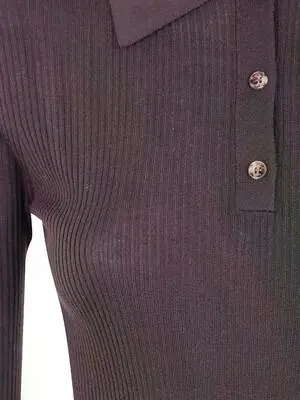 JCSOPHIE Ribbed Knit Polo Sweater