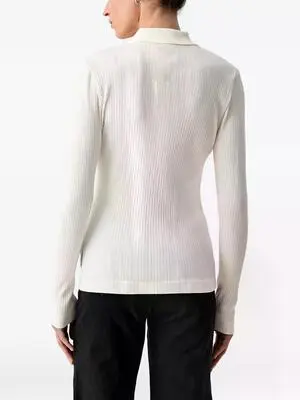 Marc O'polo Ribbed-knit Long-sleeve Polo Shirt