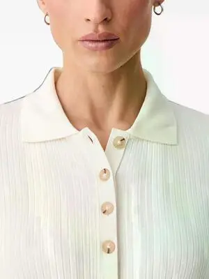 Marc O'polo Ribbed-knit Long-sleeve Polo Shirt