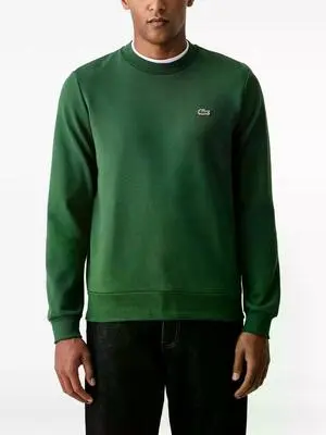 Lacoste Crew Neck Sweater With Logo Patch - Green