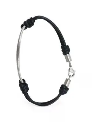 Saint Laurent Cord Bracelet In Leather And Tone Metal