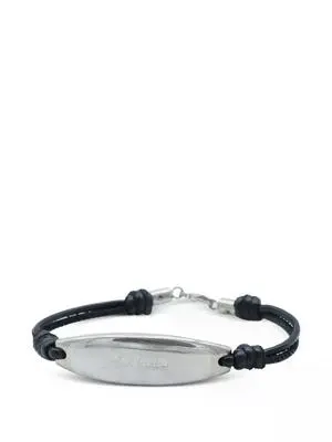 Saint Laurent Cord Bracelet In Leather And Tone Metal