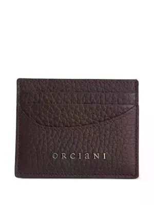 Orciani Logo-plaque Pebbled-leather Cardholder - Red