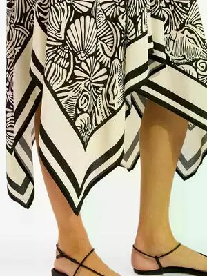 Seafolly Shell Print Handkerchief Hem Midi Dress