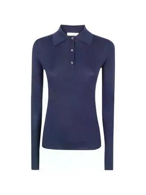 JCSOPHIE Ribbed-knit Long-sleeve Sweater - Blue