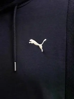 PUMA Logo Embroidered Panelled Hoodie