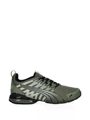 PUMA Khaki Mesh Panelled Low-top Sneakers
