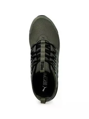 PUMA Khaki Mesh Panelled Low-top Sneakers