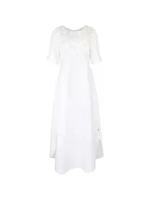 LOODYANA Embellished Embroidered Maxi Dress - White