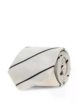 TOM FORD TOM FORD Regimental Silk Tie Silver