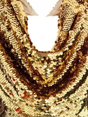 V:PM ATELIER Sequin-embellished Cowl-neck Maxi Dress