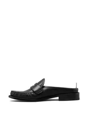 Thom Browne Box Calf-leather Pleated Varsity Loafer Mules