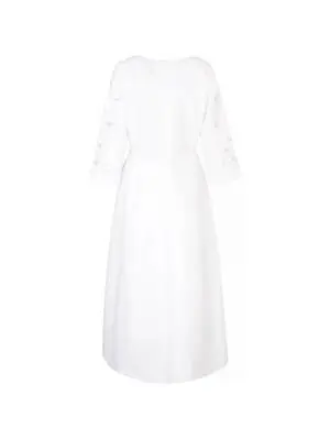 LOODYANA Embroidered Long-sleeve Maxi Dress With Bead Embellishment
