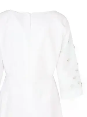 LOODYANA Embroidered Long-sleeve Maxi Dress With Bead Embellishment
