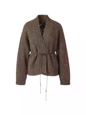 Peserico Sequin-embellished Belted Cardigan