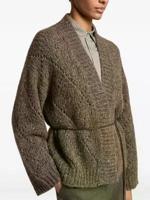Peserico Sequin-embellished Belted Cardigan
