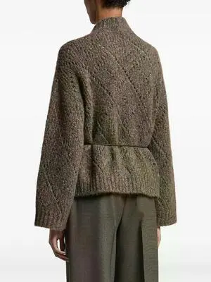 Peserico Sequin-embellished Belted Cardigan