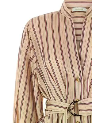 Zimmermann Valiant Tuck Striped Midi Dress