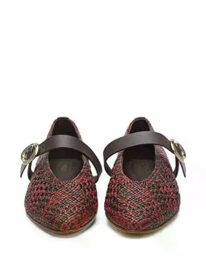 LOTTUSSE Woven Ballet Flats With Buckle Strap