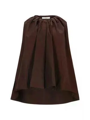 Co Gathered Sleeveless Top - Brown