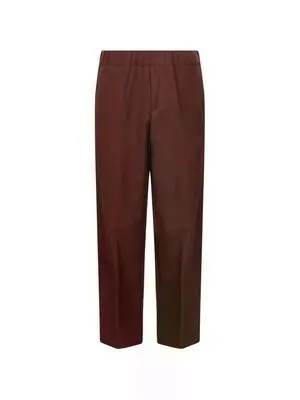 COSTUMEIN Elasticated-waistband Pressed-crease Trousers - Brown