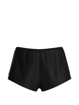SCANDALE Embroidered Satin Shorts - Black