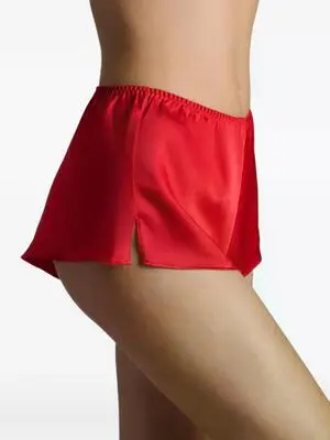 SCANDALE Dédicace Embroidered Satin Shorts