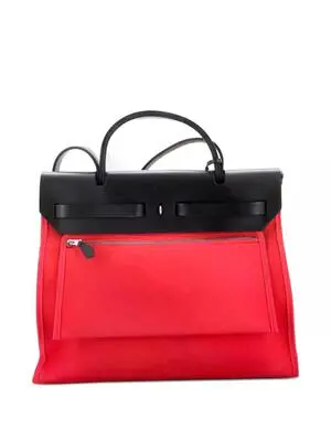 Hermès Herbag Zip Leather And Toile 31 Shoulder Bag