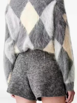 SILVIAN HEACH High-waisted Shorts With Brushed Effect