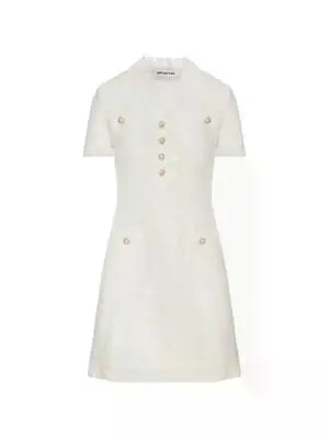 SELF-PORTRAIT Bouclé Frayed-trim Mini Dress