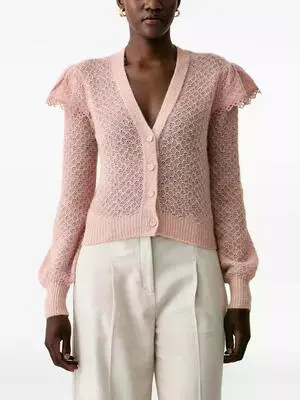 TWINSET Ruffled Open-knit Cardigan
