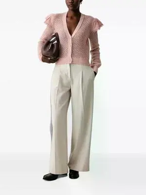 TWINSET Ruffled Open-knit Cardigan