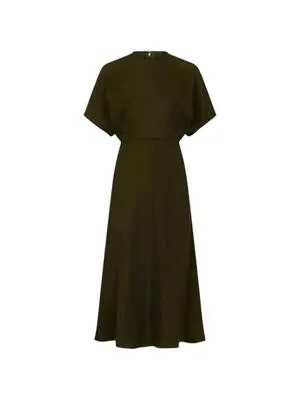 Victoria Beckham Short-sleeve Flared Midi Dress