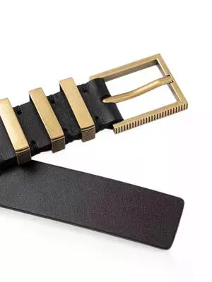 ALLSAINTS Textured Buckle Leather Belt
