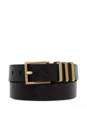 ALLSAINTS Textured Buckle Leather Belt - Black