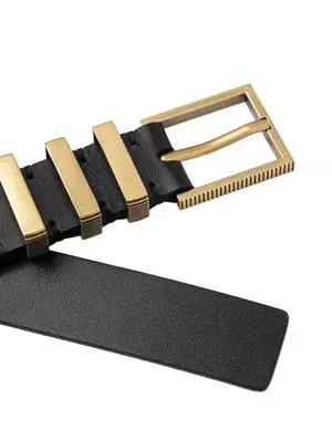 ALLSAINTS Textured Buckle Leather Belt